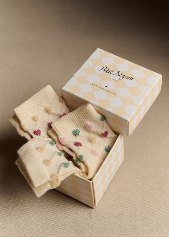 Eva Socks Trio Gift Set - Hearts - Cotton - Sézane