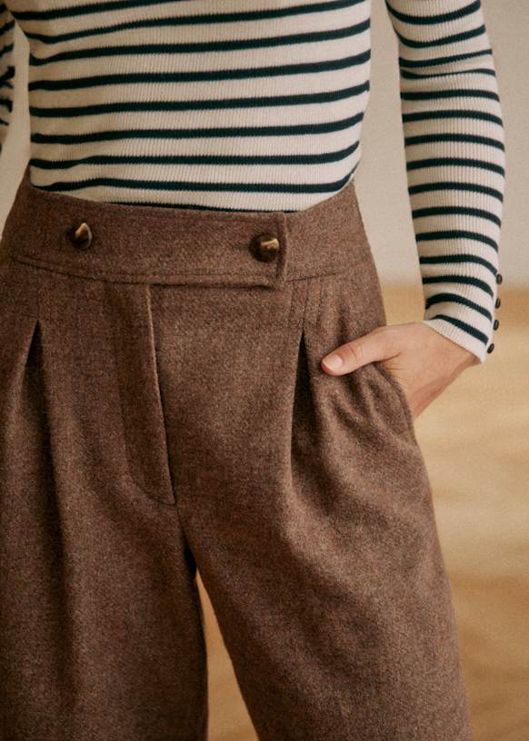 Pantalon Auguste - Taupe - Laine vierge - Octobre Éditions