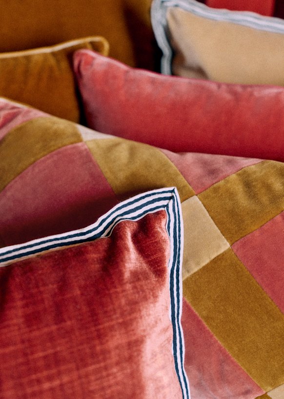 Coussin Velours Texturé - Grand modèle - Sienne - Polyester - Sézane