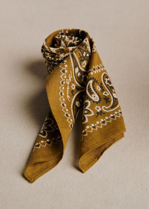 Gaston Scarf - Olive Green Bandana Print - 0rganic cotton - textile ...
