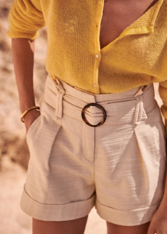 Rome Shorts - Blue / White Jacquard - Cotton - Sézane