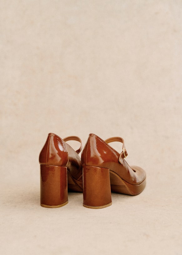 Babies High Georgia - Pistache Vernis - Cuir bovin - Sézane