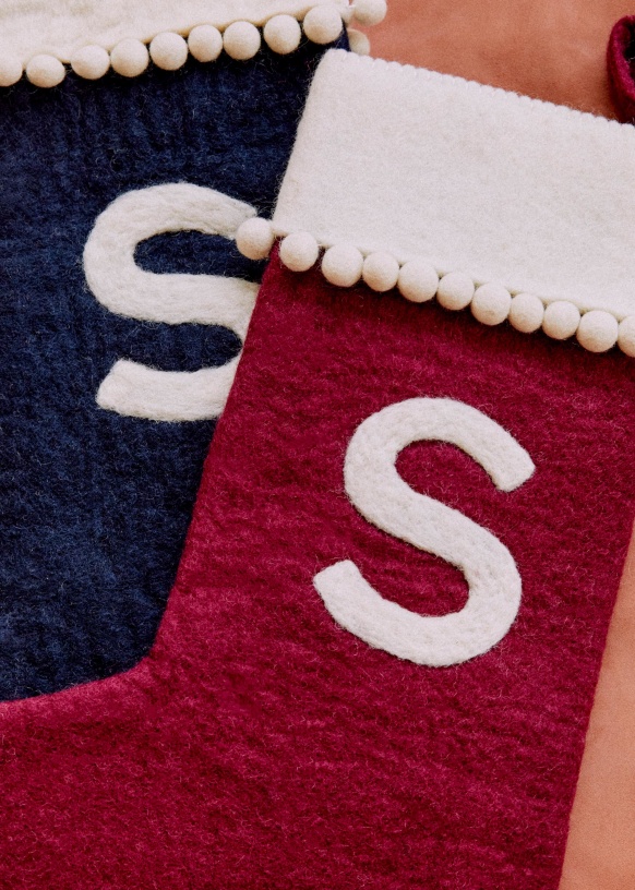 Navy Festive stocking - P - Sézane