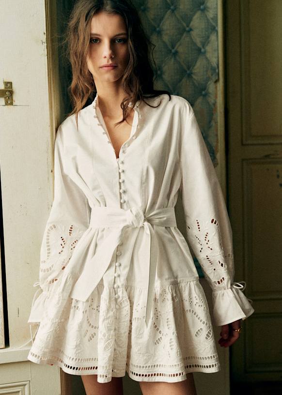 Robe Odette - Ecru - Coton Biologique - Sézane
