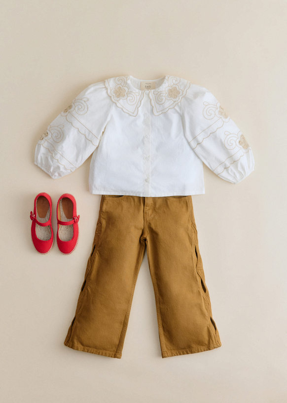 Avila Shirt - Sézane x SEA NY - Placed Ecru Embroidery - Organic cotton ...
