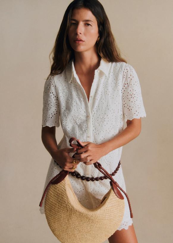 Robe Helly - Broderie Unie Ecru - Coton biologique - textile à base de ...