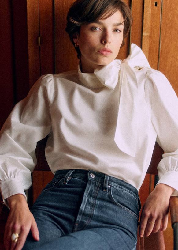 Coleta Shirt - Sézane x MDLO - Ecru - Organic cotton - organic textile ...