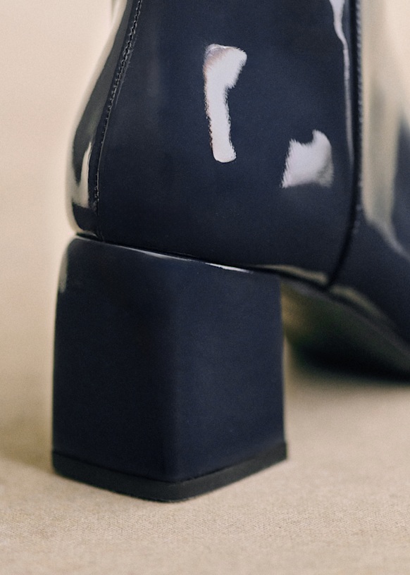 Bottines Margot - Marine Vernis - Cuir bovin vernis - Sézane