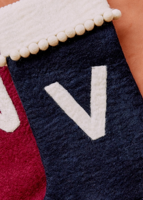 Navy Festive stocking - V - Sézane