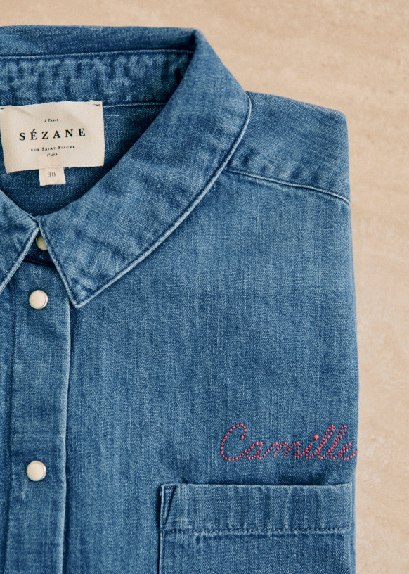 Max Shirt - Blue ecru burgundy stripes - Organic Cotton - Octobre Éditions