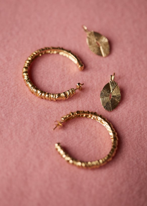 Joe Hoop Earrings - Gold - 3 micron Gold-plated metal - Octobre Éditions