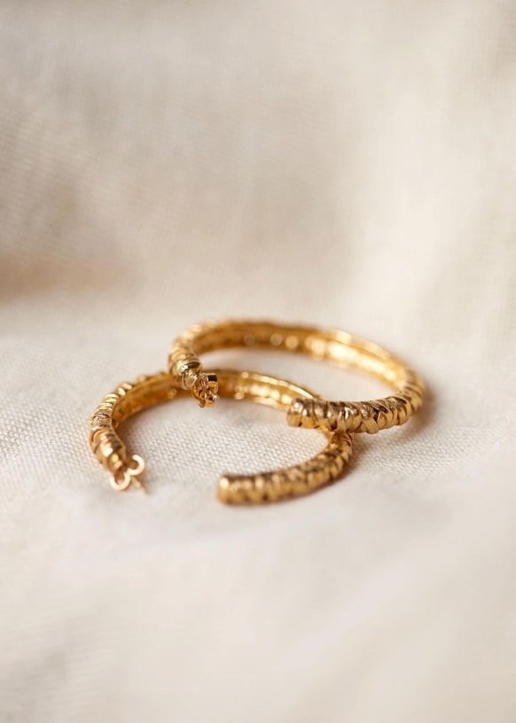 Joe Hoop Earrings - Gold - 3 micron Gold-plated metal - Octobre Éditions