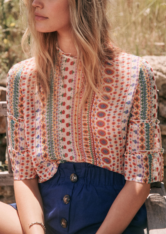 Zora Short - Indigo - Linen - Sézane