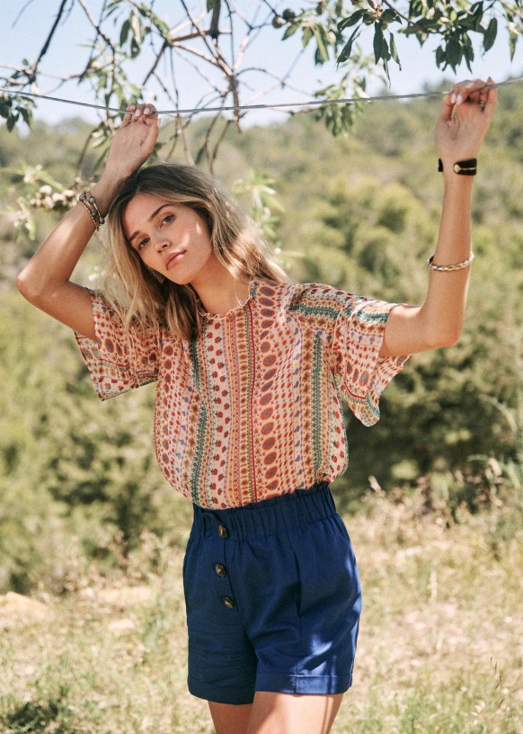 Zora Short - Indigo - Linen - Sézane