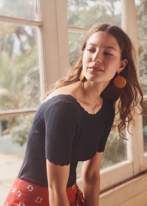 Romy Knitwear - Navy - Viscose - Sézane