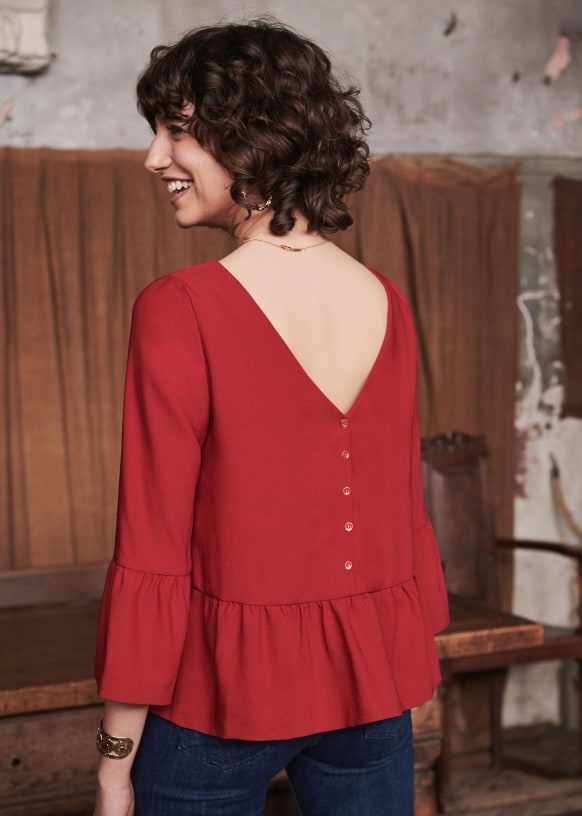 Tavia blouse. - Dark Grey - Polyester - Sézane