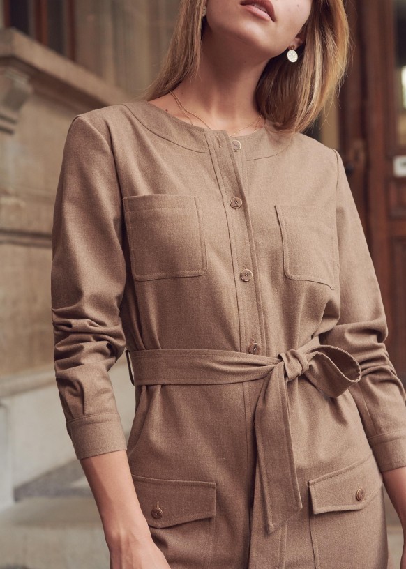 Josefa dress. - Navy - Polyester - Sézane