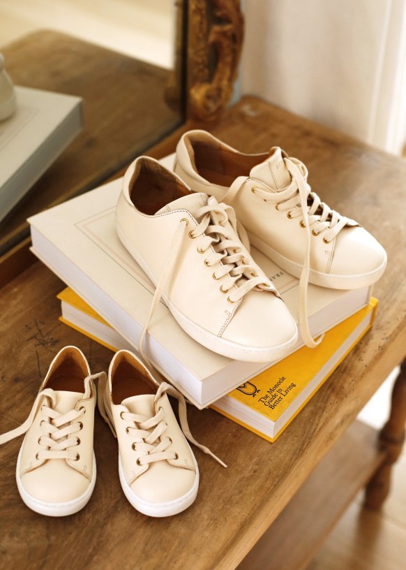 Mini Baskets Jack - Sézane x Cendry - Ecru - Cuir bovin - Sézane