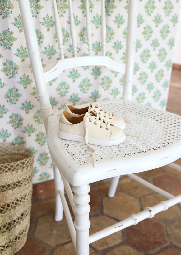 Mini Baskets Jack - Sézane x Cendry - Ecru - Cuir bovin - Sézane
