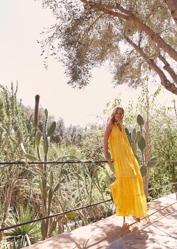 Robe Clare - Sézane Éditions - Plumetis Jaune Doré - Soie - Sézane