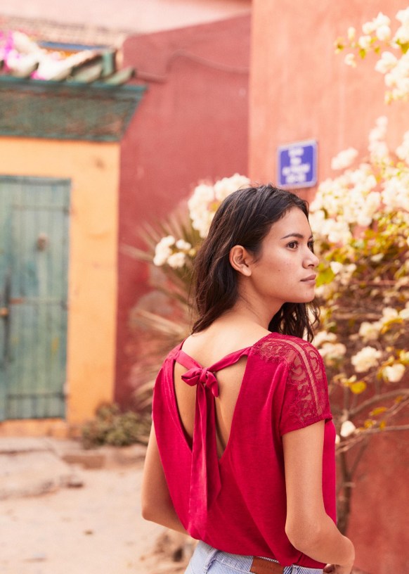 T-Shirt Livia - Fuchsia - Lin - Sézane