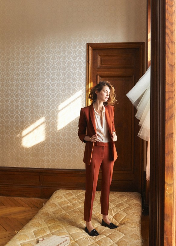 Sarida jacket - Chestnut - Acetate - Sézane