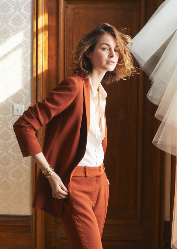 Sarida jacket - Chestnut - Acetate - Sézane