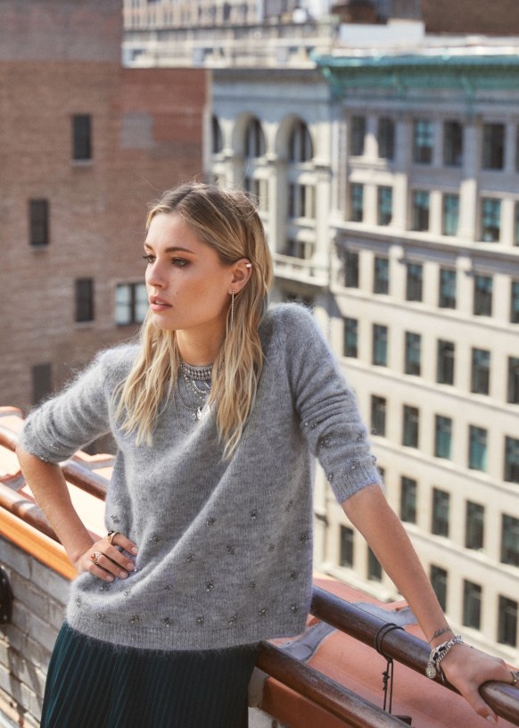 Isidore Jumper. - Mottled Grey - Nylon - Sézane