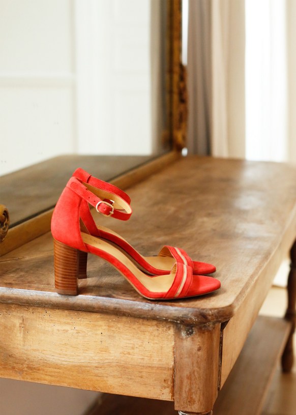 High Eva Sandals - Coral Gold - Bovine leather - Sézane