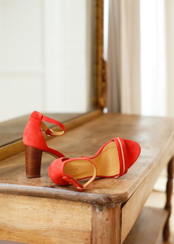 High Eva Sandals - Coral Gold - Bovine leather - Sézane