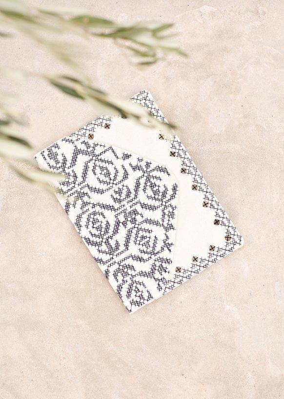 Jason Clutch - Ecru Black - Textile - Sézane