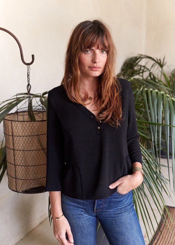Bell Blouse - Black - Polyester - Sézane