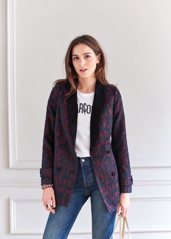 Hopper Coat. - Red Black - Unknown - Sézane