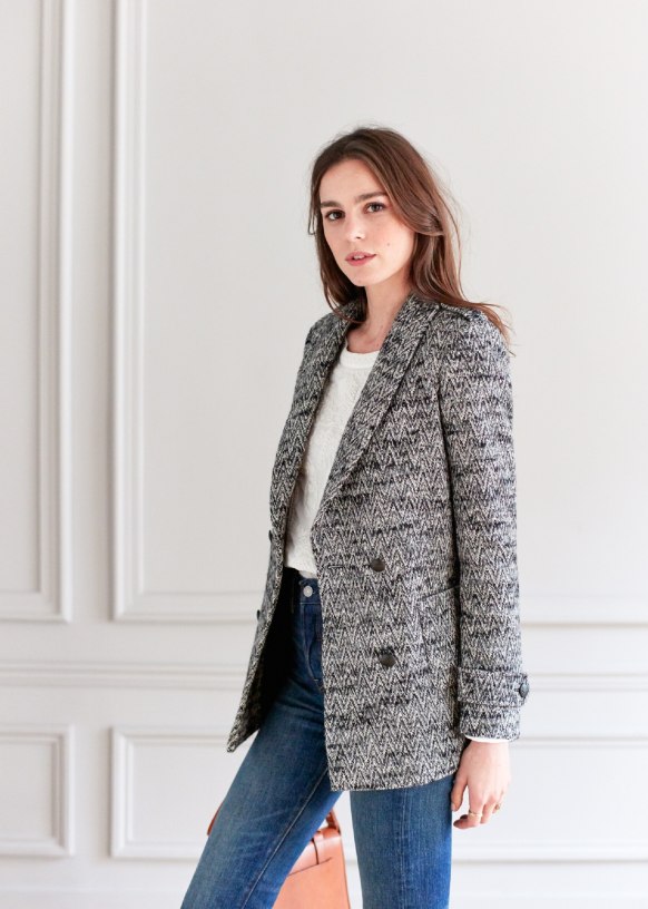 Hopper Coat. - Red Black - Unknown - Sézane