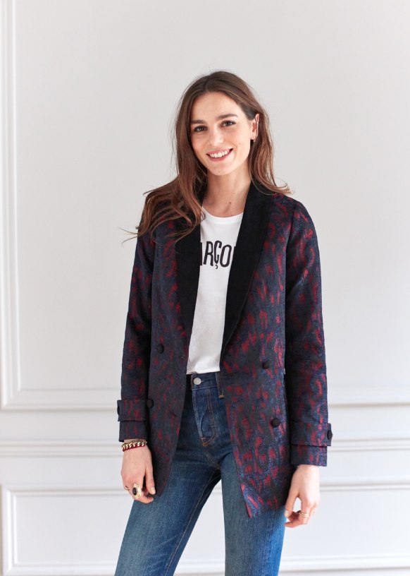 Hopper Coat. - Red Black - Unknown - Sézane