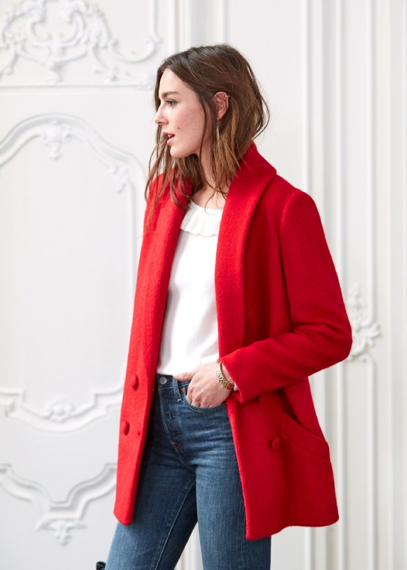 Mantel Jagg - Rood - Onbekend - Sézane