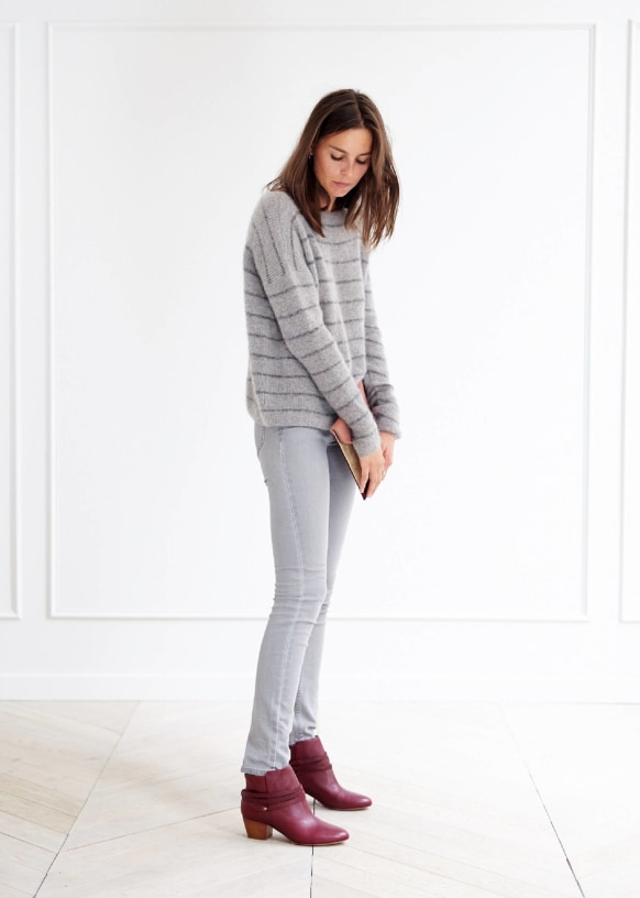 Gabrielle Boots. - Burgundy - Bovine leather - Sézane
