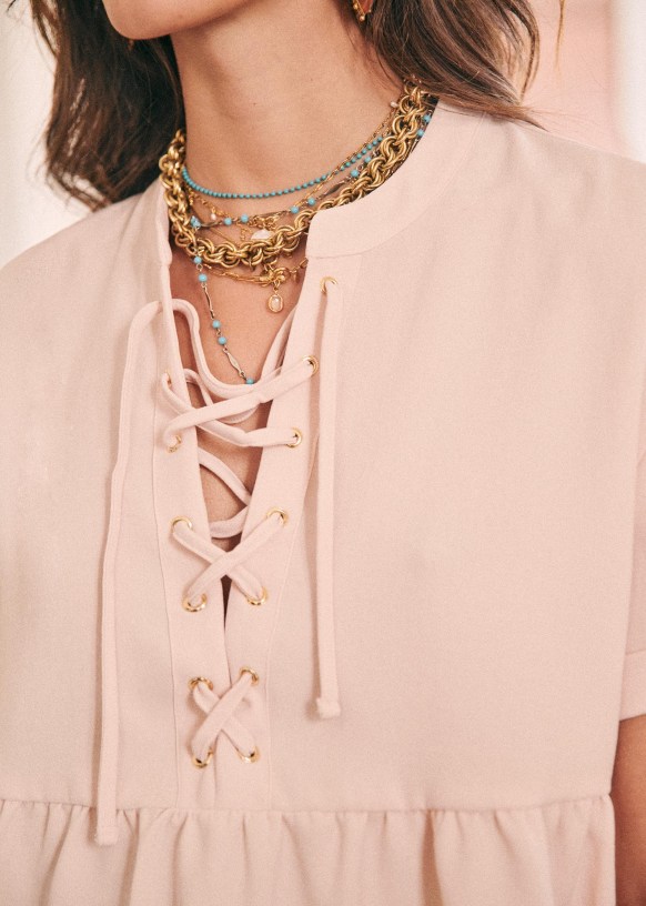 Thésé Blouse - Caramel - Recycled polyester - Sézane