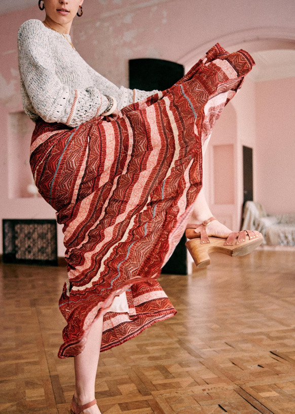 Dorice skirt - Printed Palermo - Viscose - Sézane