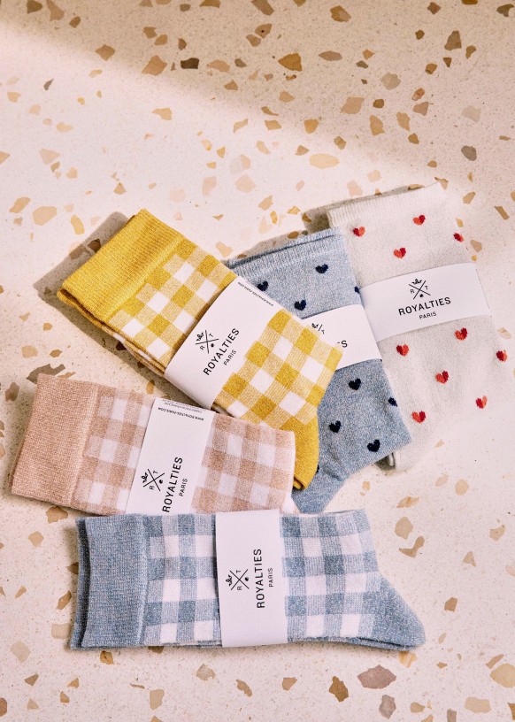 Gingham Socks - Royalties - Azure Blue - Sézane