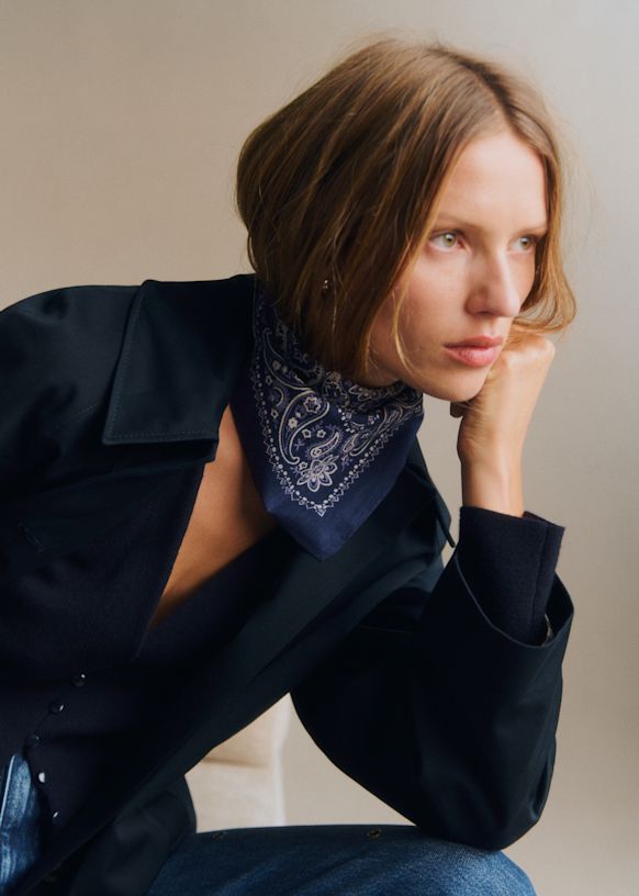 Pañuelo Gaston - Estampado Bandana Marino - Algodón orgánico - Sézane