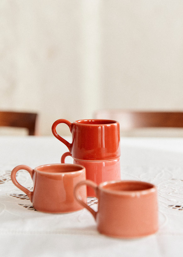 Set of 4 espresso cups - Green - Ceramics, porcelain and earthenware ...