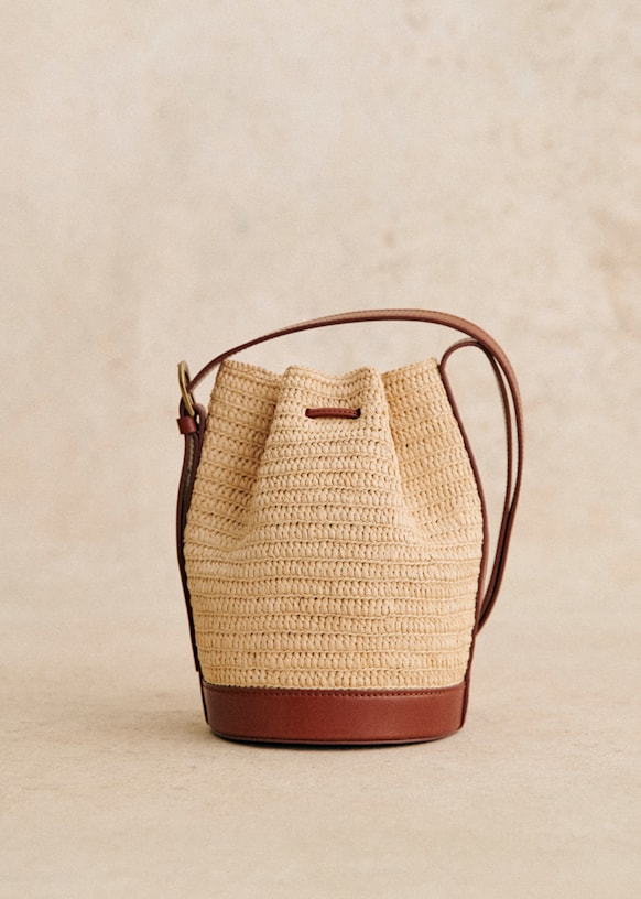 Bourse Mini Farrow Raphia - Broderies Petites Fleurs Roses - Raphia ...