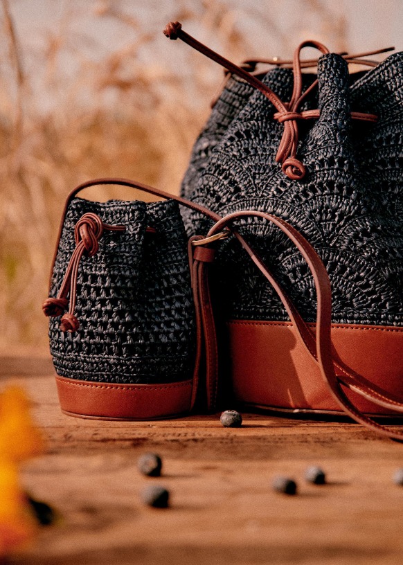 Bourse Nano Farrow - Raphia Bougainvillier - Raphia - Sézane