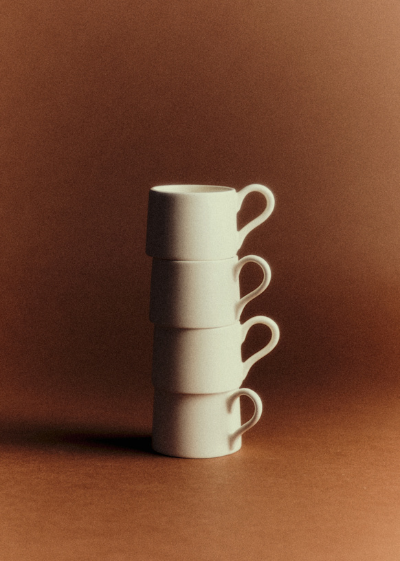 Set of 4 espresso cups - Ecru - Ceramics, porcelain and earthenware ...