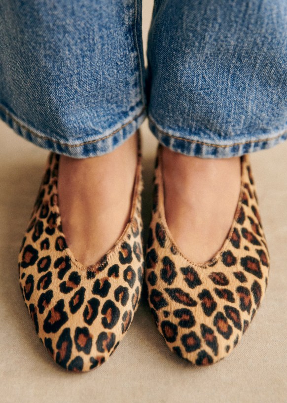 Matilda Ballerinas - Leopard - Pony effect cowhide leather - Sézane