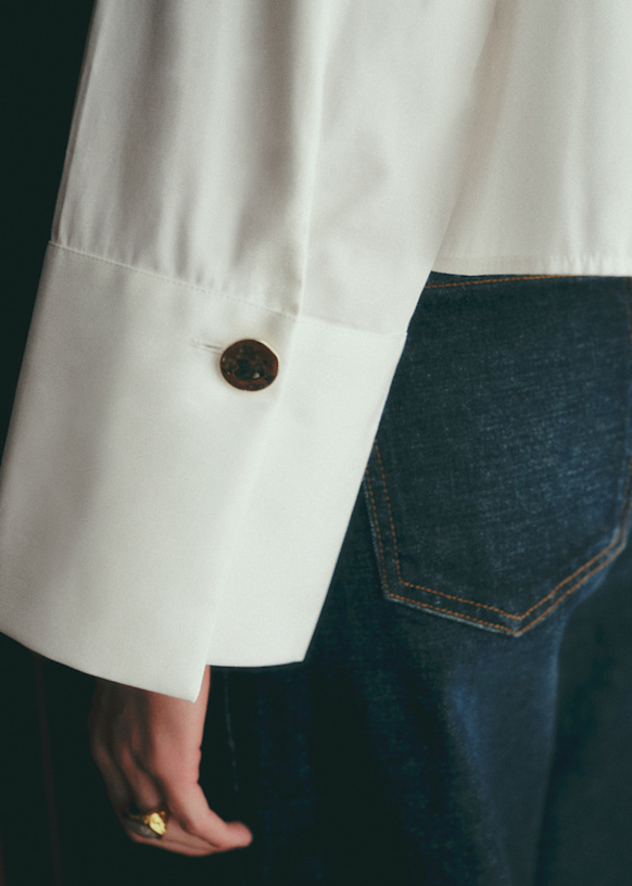 Octavine Shirt - Ecru - Organic Cotton - Sézane