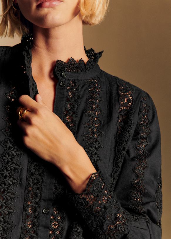 Rym Shirt - Black - Organic cotton - organic textile - Sézane