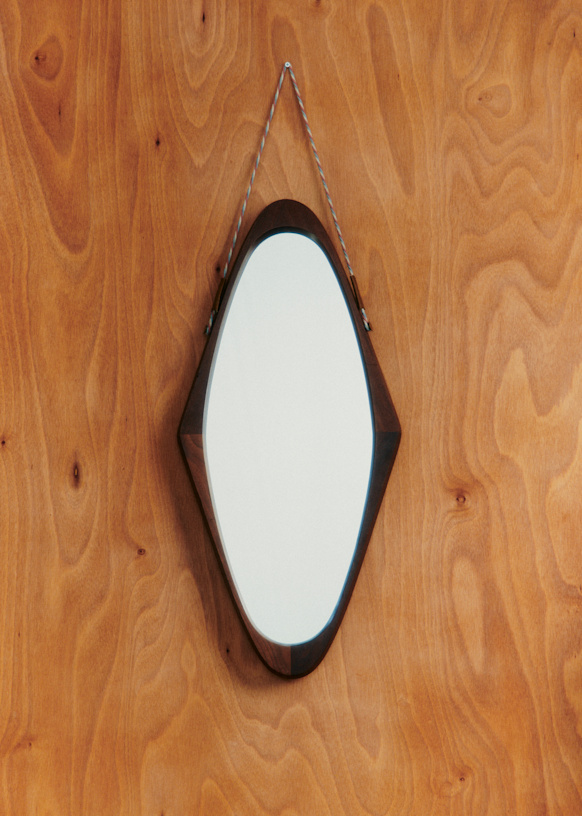 Miroir losange vintage en teck - Teck - Bois - Sézane