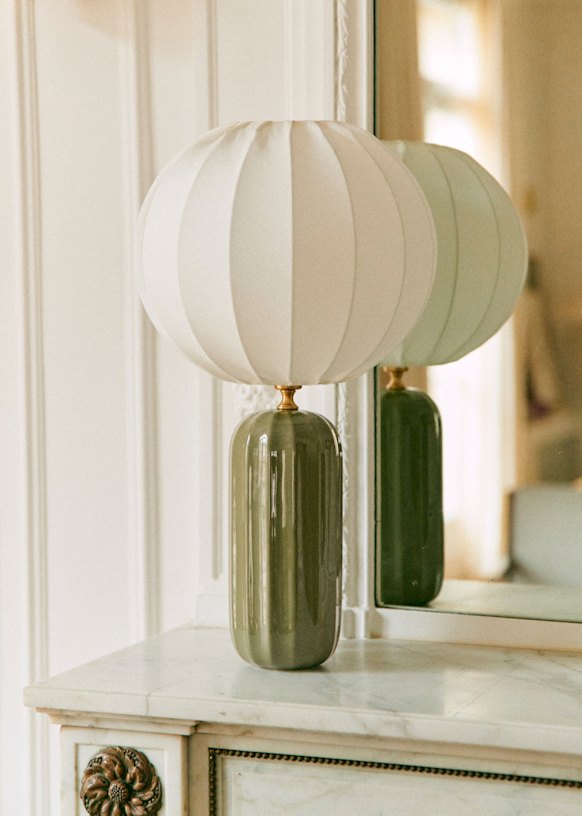 Traviata Lamp - Sage Green - Sonate Lampashade - Ecru - Ceramic - Sézane
